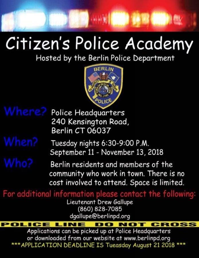 Berlin Citizen's Police Academy Coming Up | Berlin, CT Patch