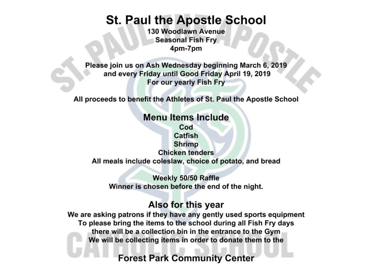 Saint Paul the Apostle Lenten Fish Fry | Joliet, IL Patch