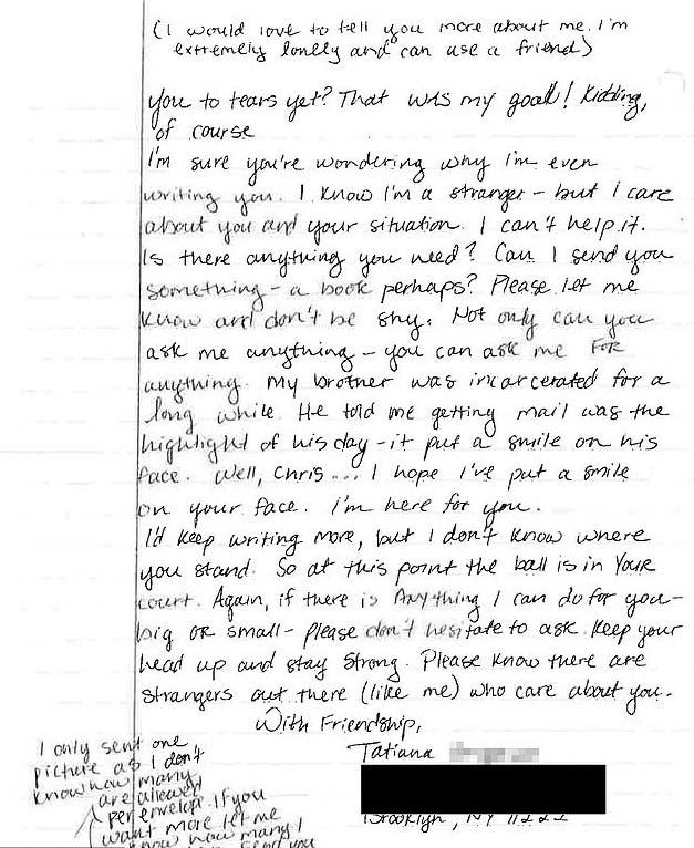 Prison Love Letters, Sexy Photos, Sent To Chris Watts In Jail ...