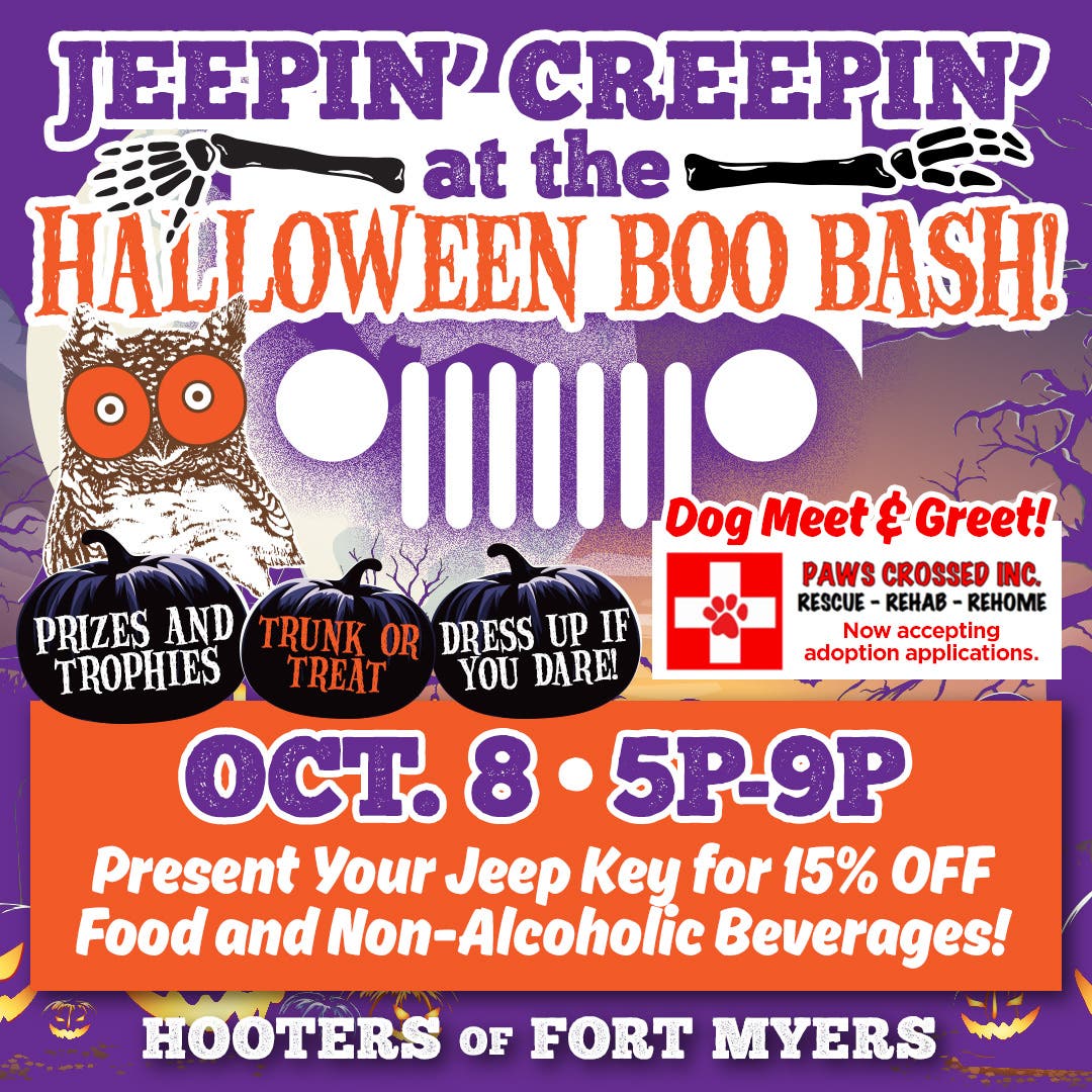 Oct 8 | Trunk or Treat Themed Jeep Night at Fort Myers Hooters | Fort ...