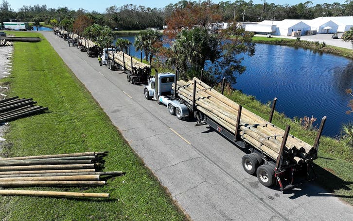 Utility Truck Convoy Reaches Sanibel On Temporary Bridge: Ian Update ...
