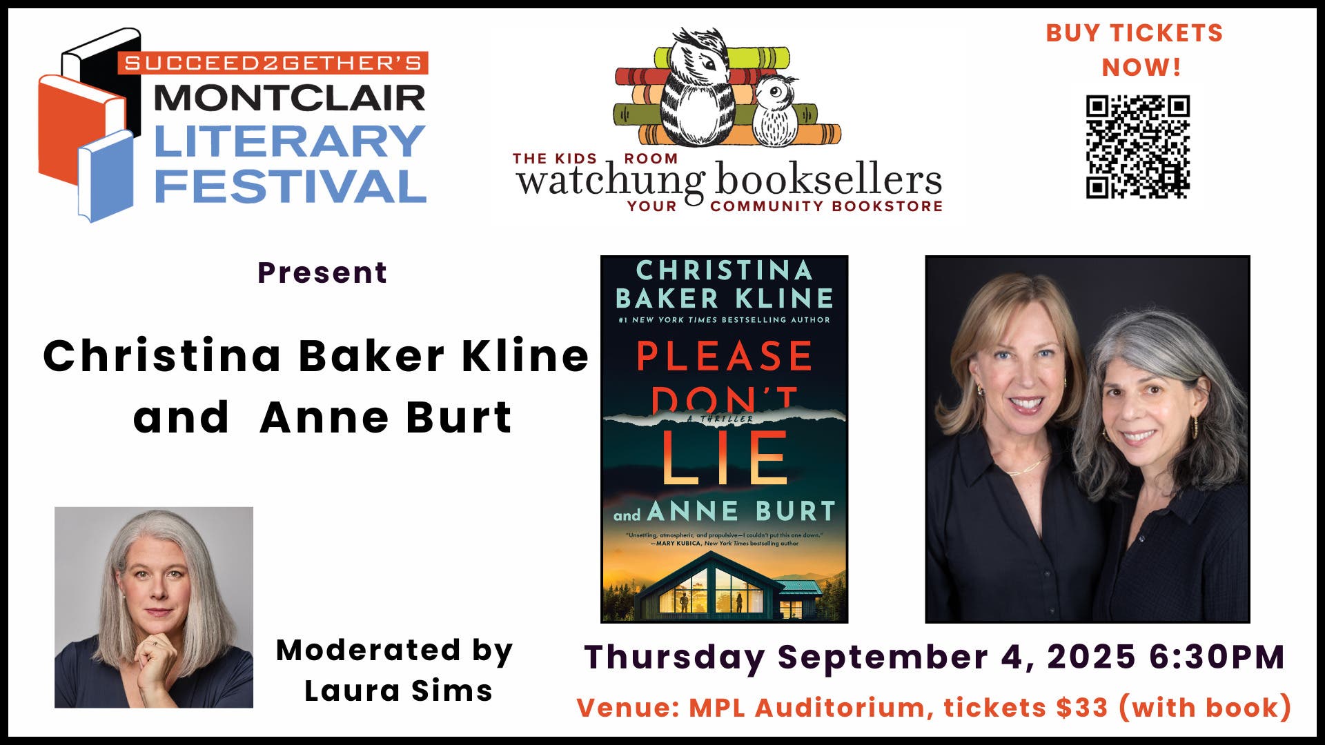 Sep 4 | Author Talk: Christina Baker Kline and Anne Burt 'Please Don't ...