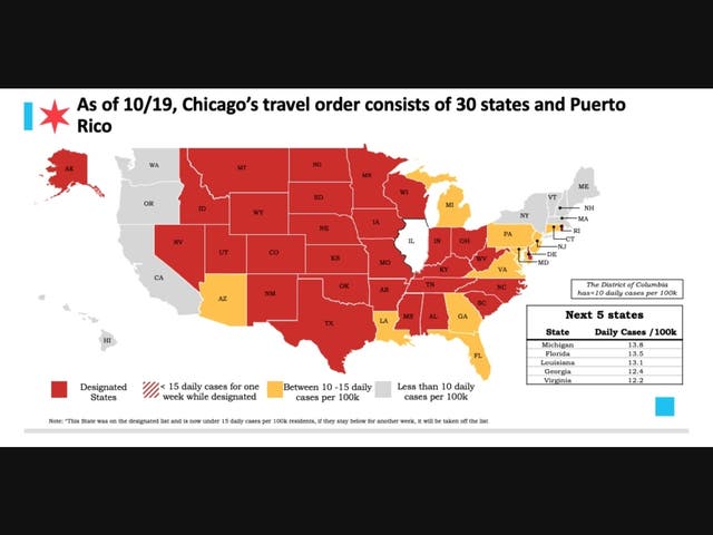Chicagoans Traveling To 6o Percent Of U.S. Told To Quarantine | Chicago ...