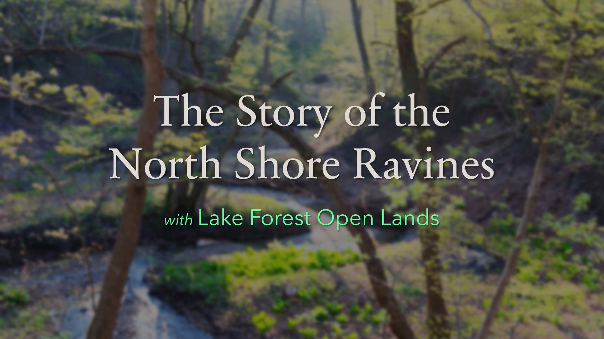 Mar 21 | The Story of the North Shore Ravines | Lake Forest, IL Patch