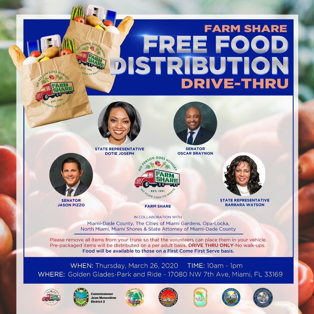 Mar 26 Free Food Distribution Drive Thru Miami FL Patch Mar 26 Free Food Distribution Drive Thru Miami FL Patch