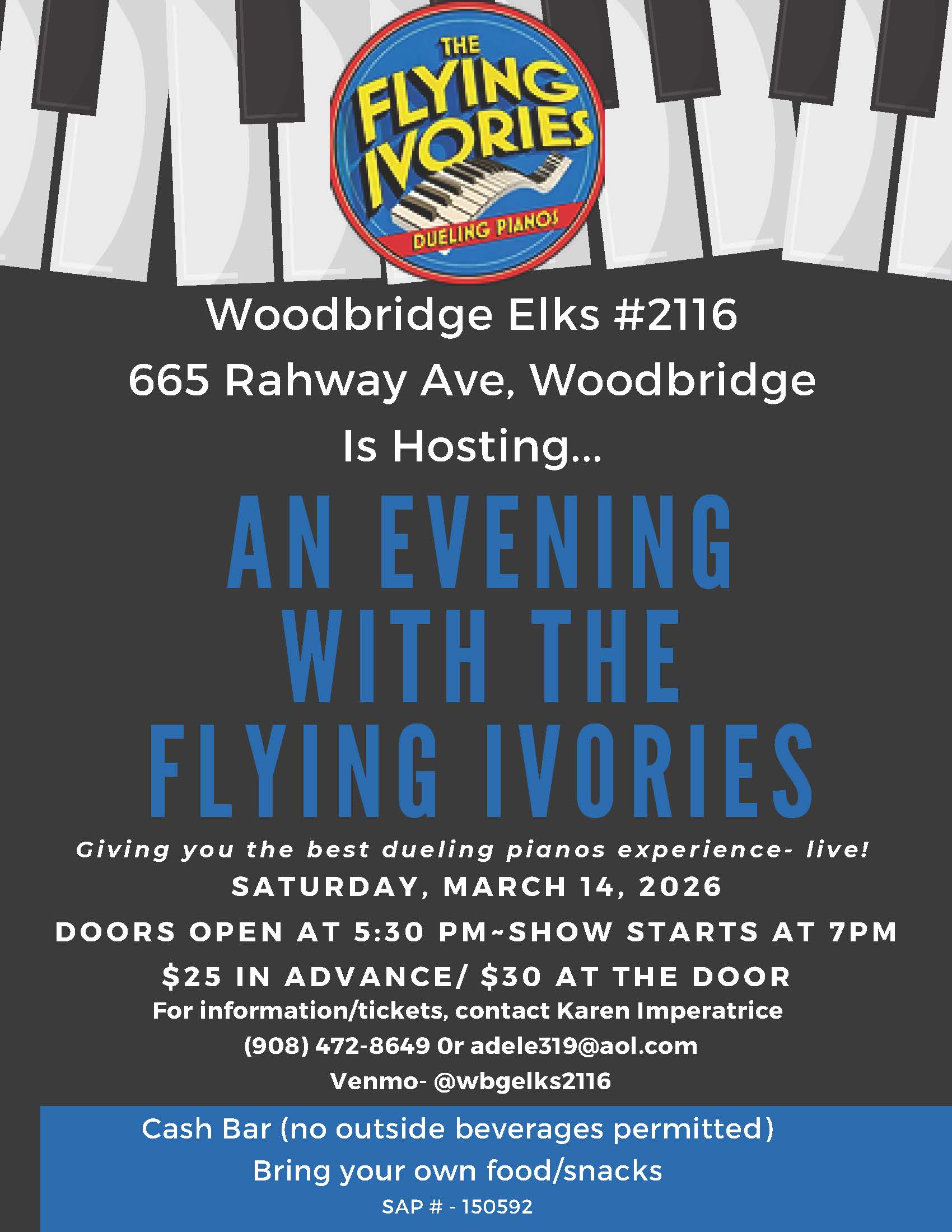 Mar 14 | Flying Ivories, Dueling Pianos, Hosted by the Woodbridge Elks ...