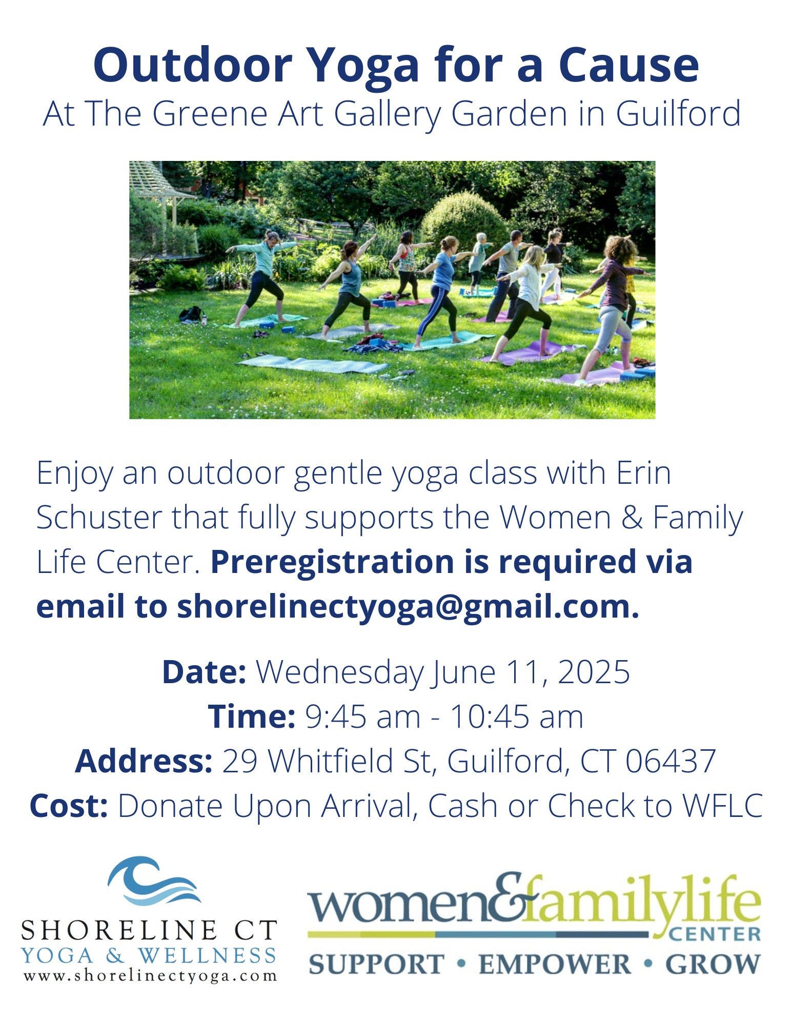 Jun 11 | Outdoor Yoga to support Women + Family Life Center | Guilford ...
