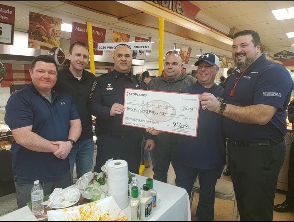 Foxboro Firefighters Best Police In Charity Wing-Eating Contest ...