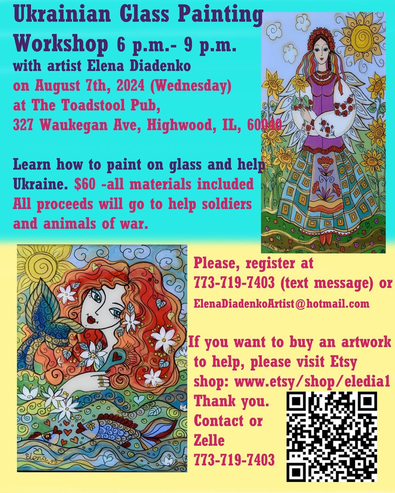 Aug 7 | Ukrainian Glass Painting Workshop | Highland Park, IL Patch