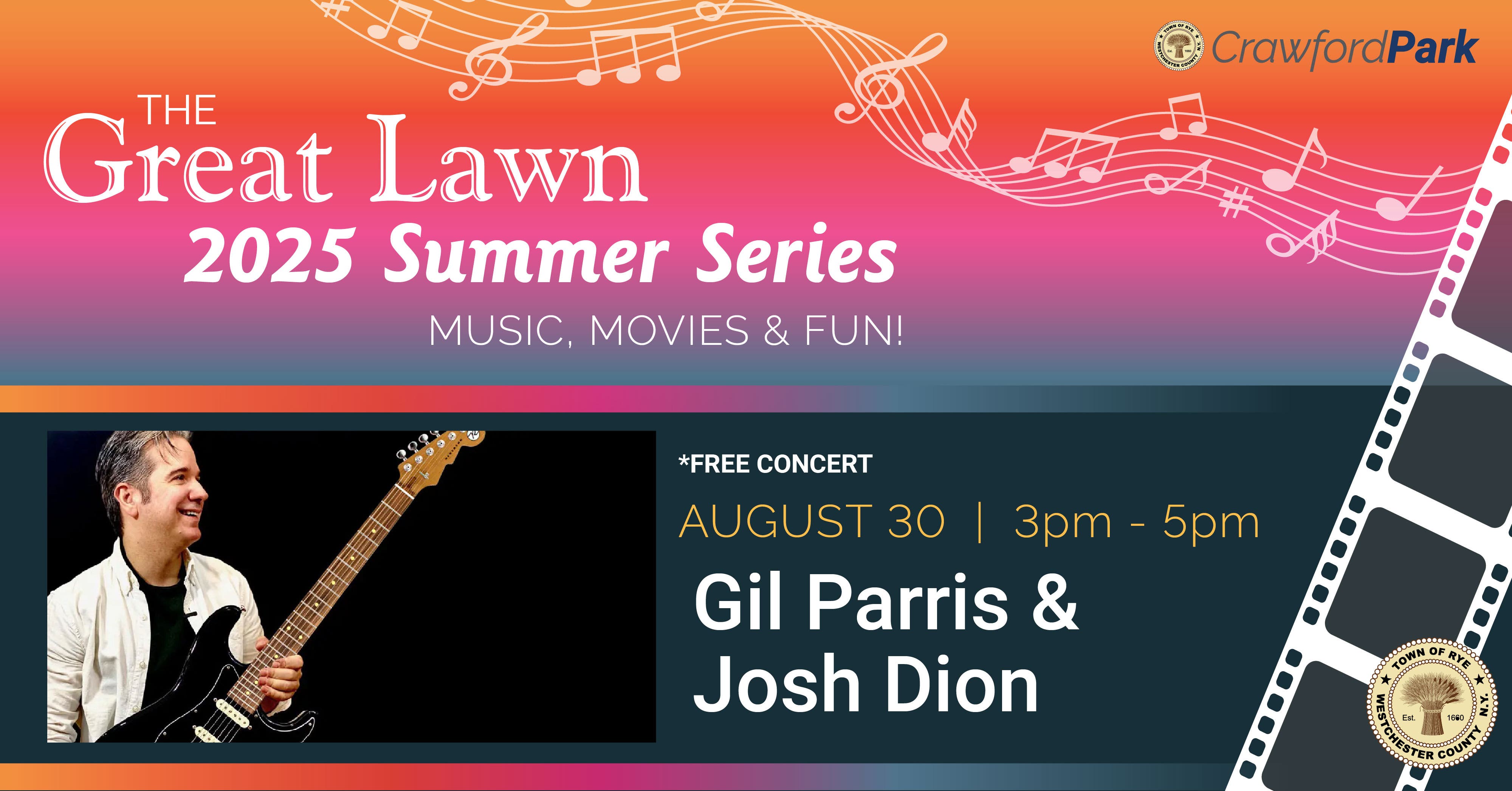 Aug 30 | Crawford Park Great Lawn 2025 Summer Series - Gil Parris ...