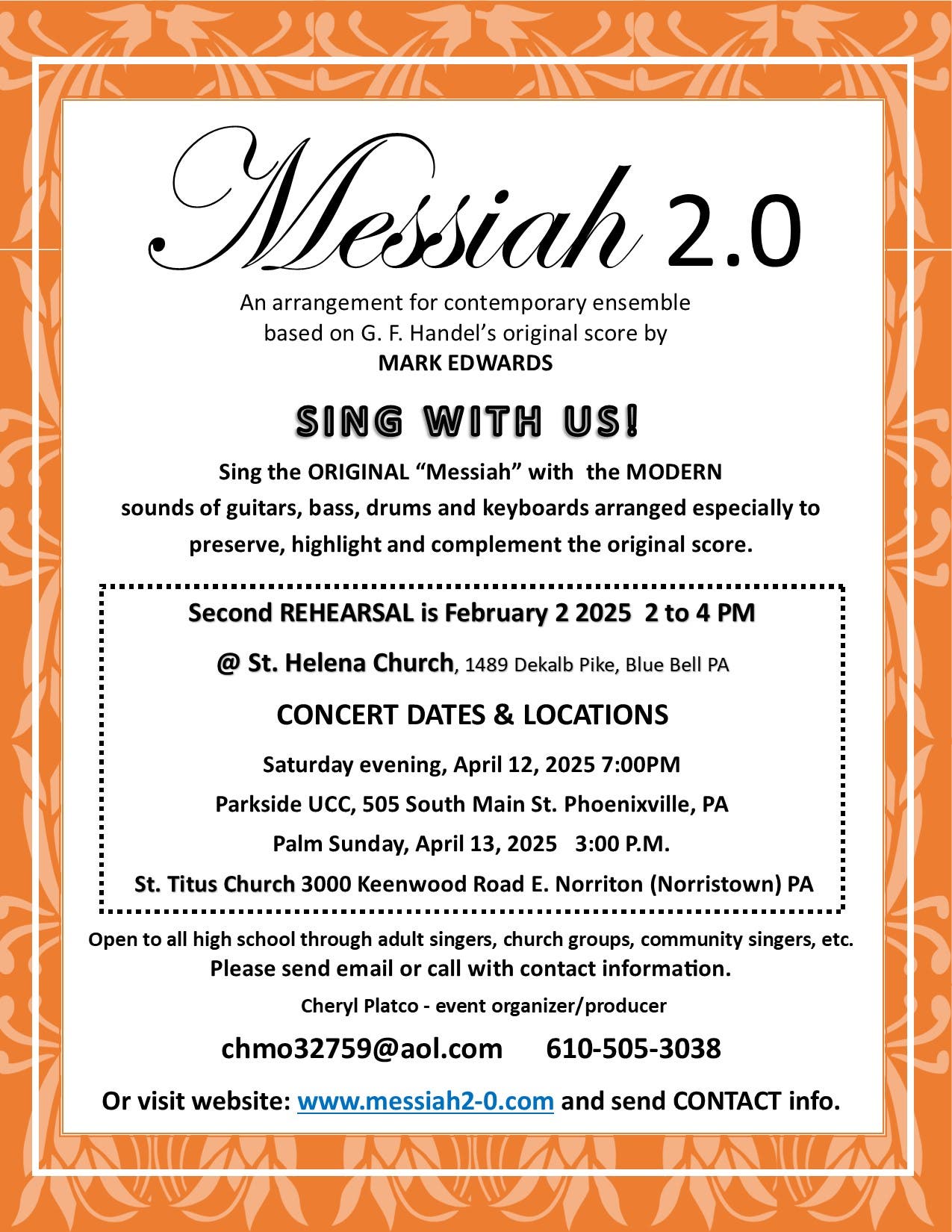 Feb 16 | Messiah 2.0 Chorus Rehearsals ITS NOT TOO LATE! | Lower ...