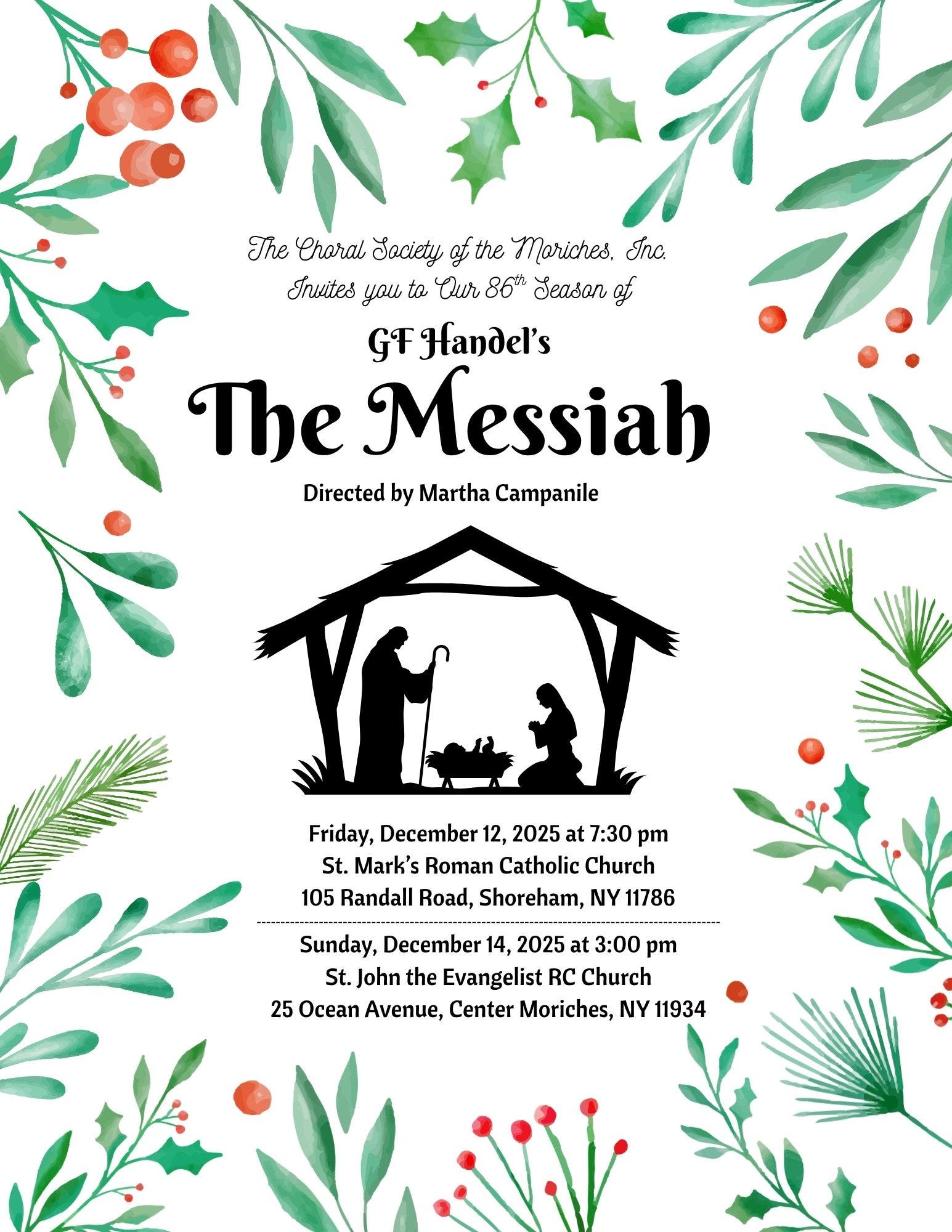 Dec 12 | The Messiah Concert | Center Moriches, NY Patch