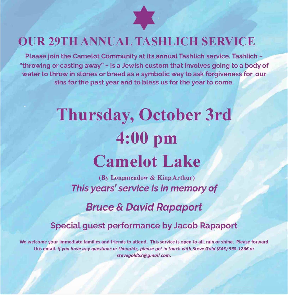 Oct 3 | Annual New City Tashlich Service Welcomes Start of Jewish New ...