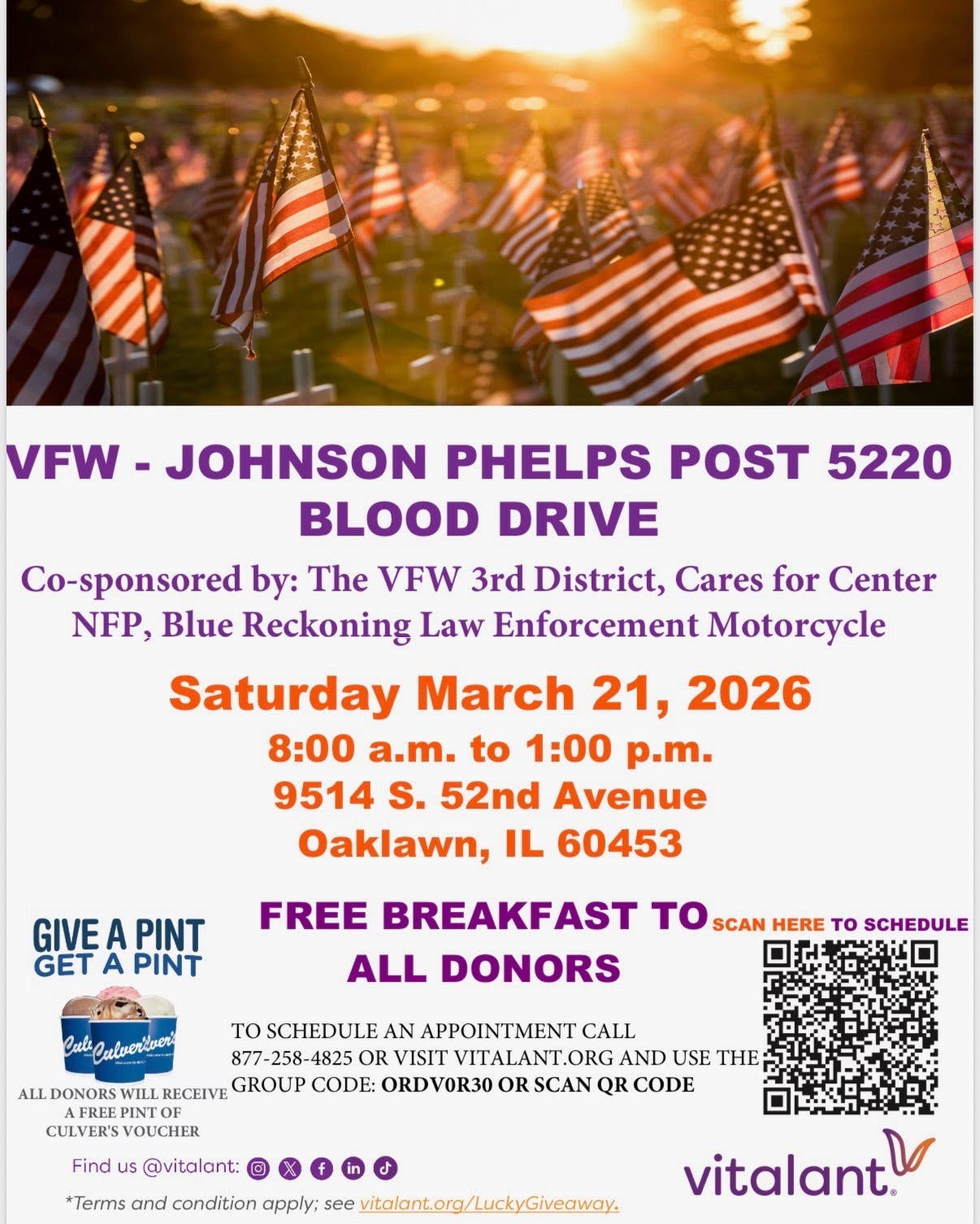 Mar 21 | VFW - Johnson Phelps Post 5220 Blood Drive | Oak Lawn, IL Patch