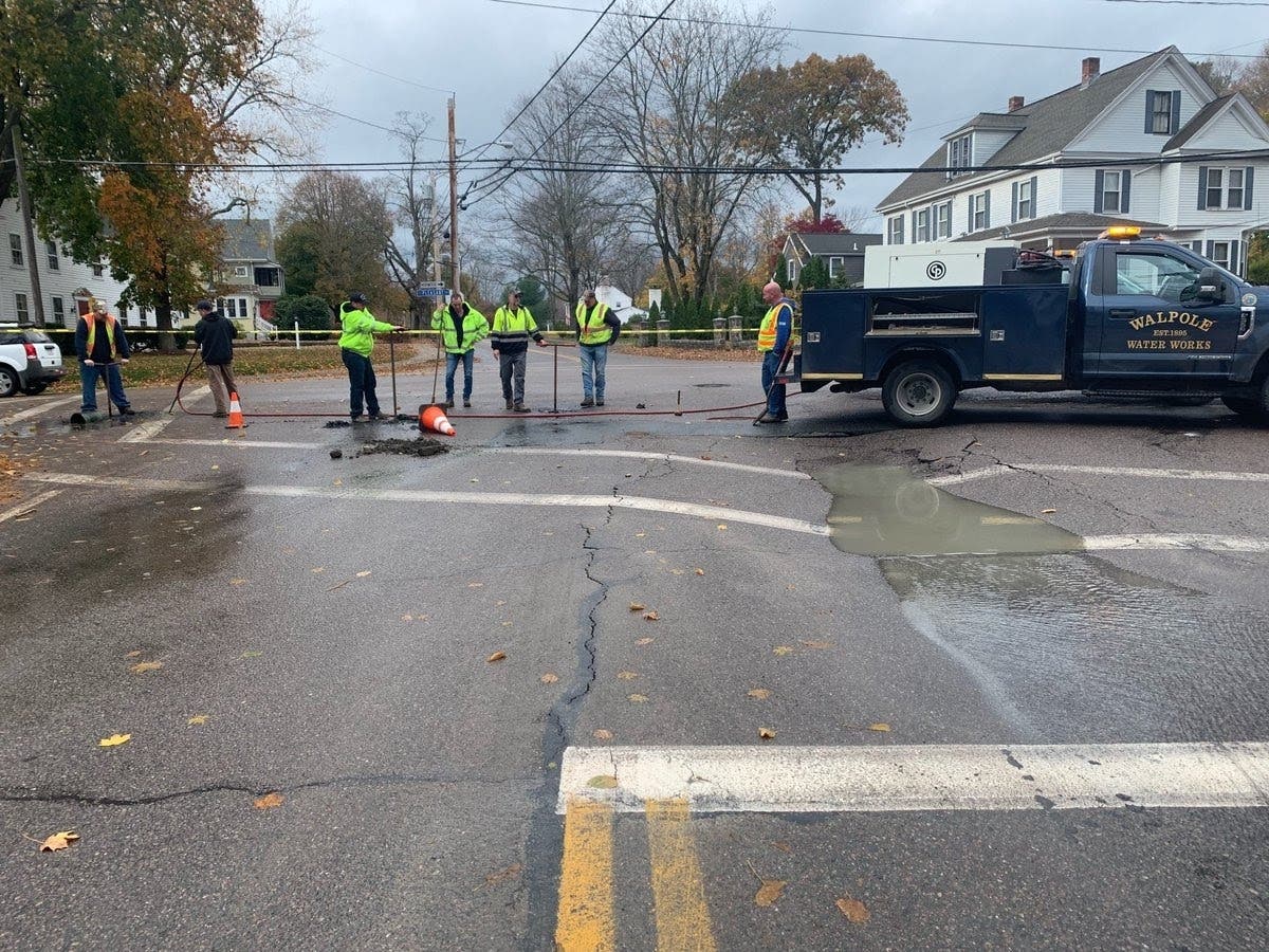 Sinkhole Appears In Walpole After Water Main Break | Walpole, MA Patch