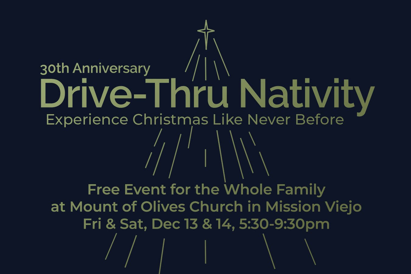 Dec 14 | Drive-Thru Nativity at Mount of Olives | Mission Viejo, CA Patch