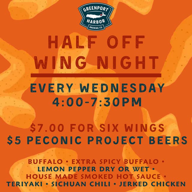 Dec 20 | Half Off Wing Night EVERY WEDNESDAY | North Fork, NY Patch
