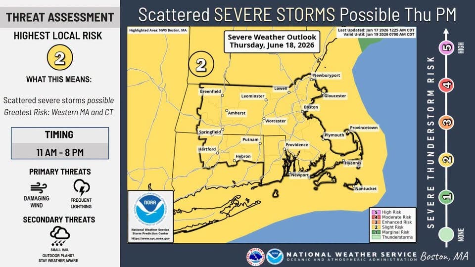 Severe Storm Threat For MA To Bring Heavy Rain, Damaging Winds: See ...
