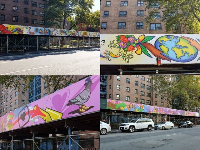 East Harlem NYCHA Scaffolding Sheds Gets Makeover From Local Artists ...