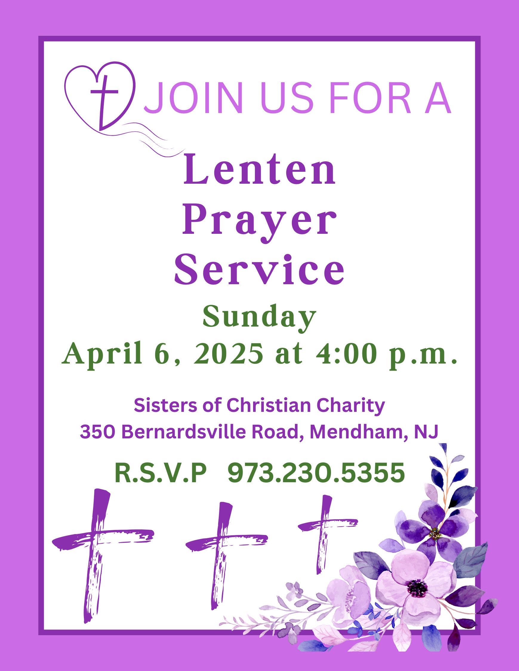 Apr 6 | Sisters of Christian Charity Lenten Prayer Service | Mendham ...