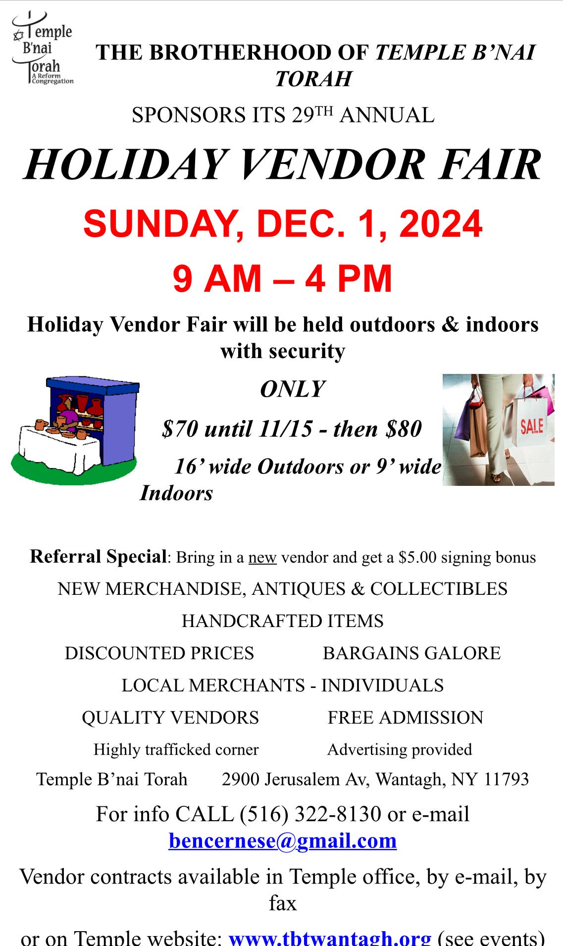 Dec 1 | Giant Vendor Fair | Wantagh, NY Patch