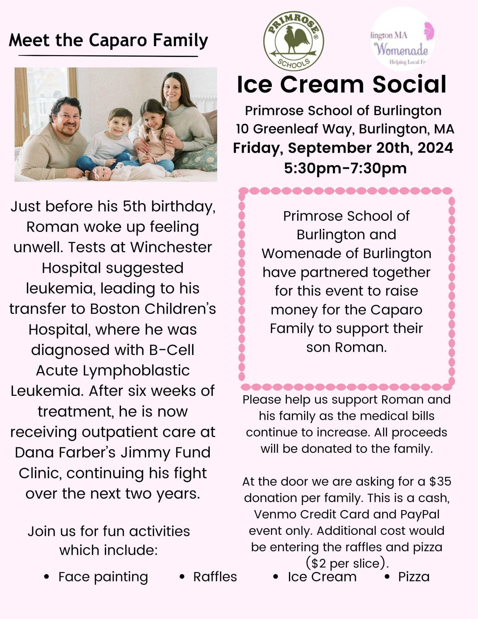 Sep 20 | Annual Primrose Ice Cream Social to Support 5 Year Old Roman ...