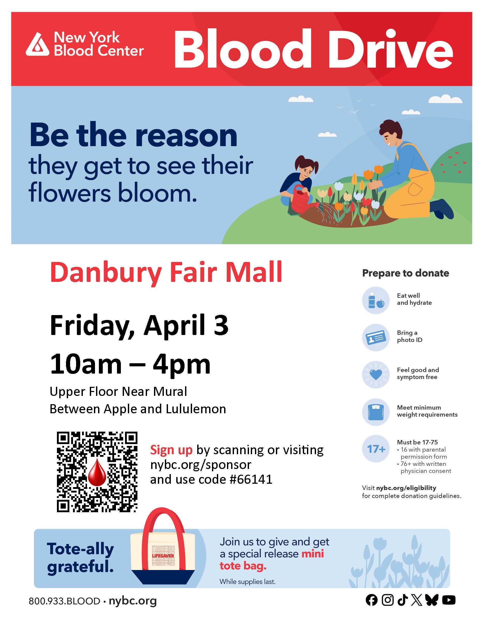 Apr 3 | Blood Drive - Receive a Mini Tote and Save Lives! | Danbury, CT ...