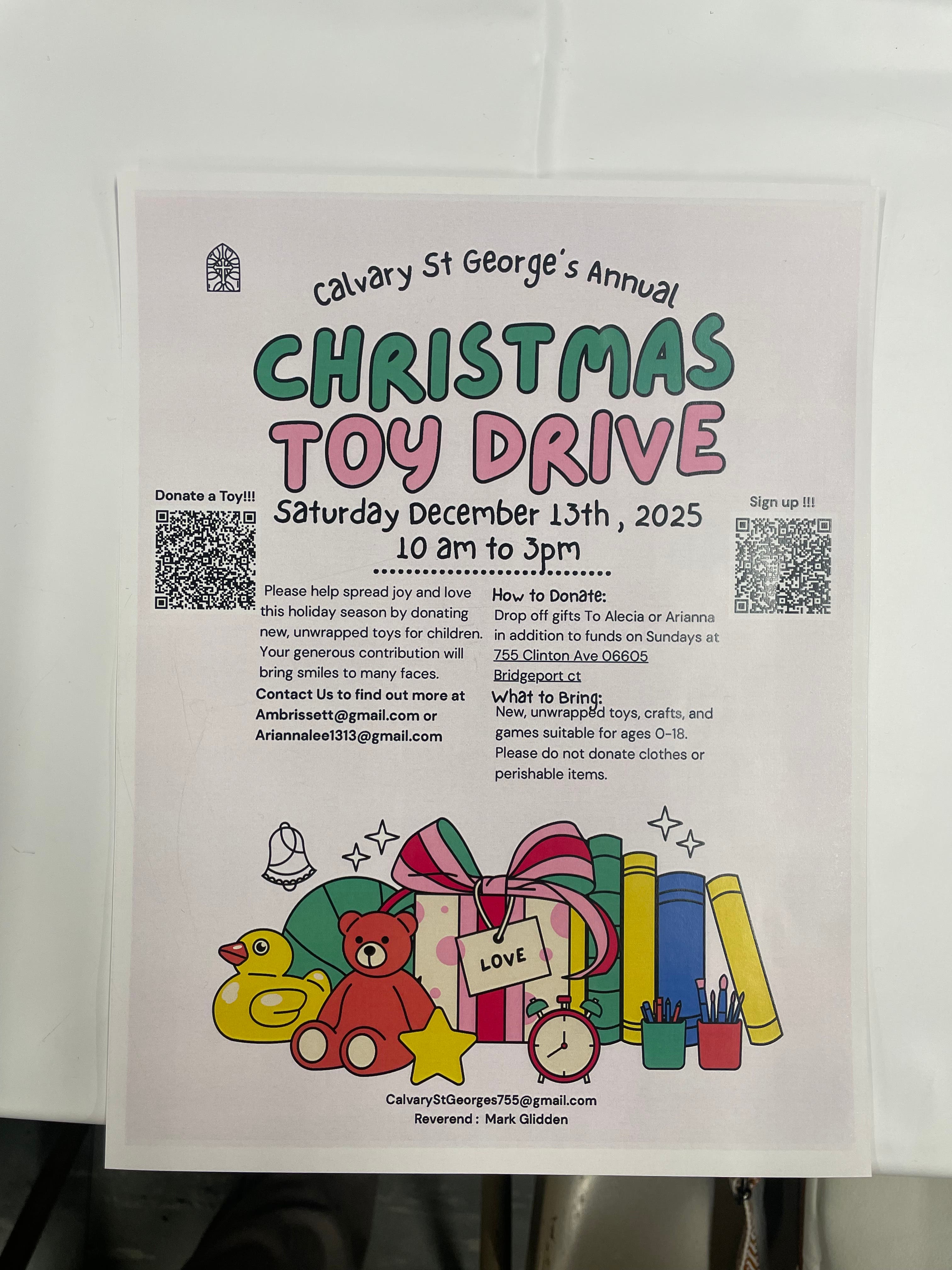 Dec 13 | Calvary St. George’s Toy Drive | Bridgeport, CT Patch
