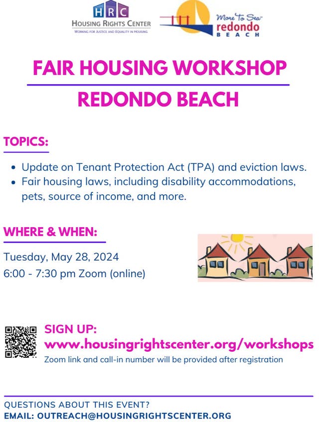 Free Tenants and Landlords Virtual Housing Rights Workshop - Redondo ...
