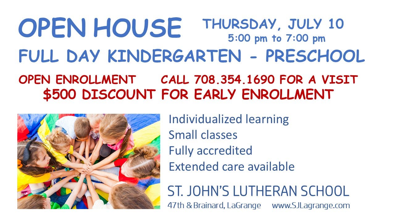 Jul 10 | St. John's School Open House | Burr Ridge, IL Patch
