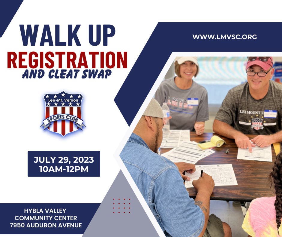 Jul 29 | LMVSC Walk Up Registration and Cleat Swap | Kingstowne, VA Patch
