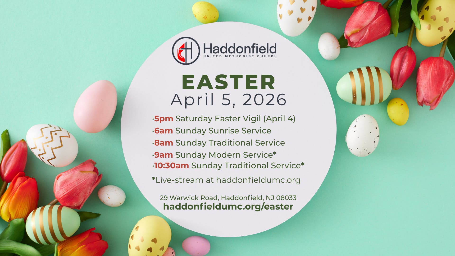 Apr 5 | Easter Sunday at Haddonfield UMC: Five Unique Worship Services ...