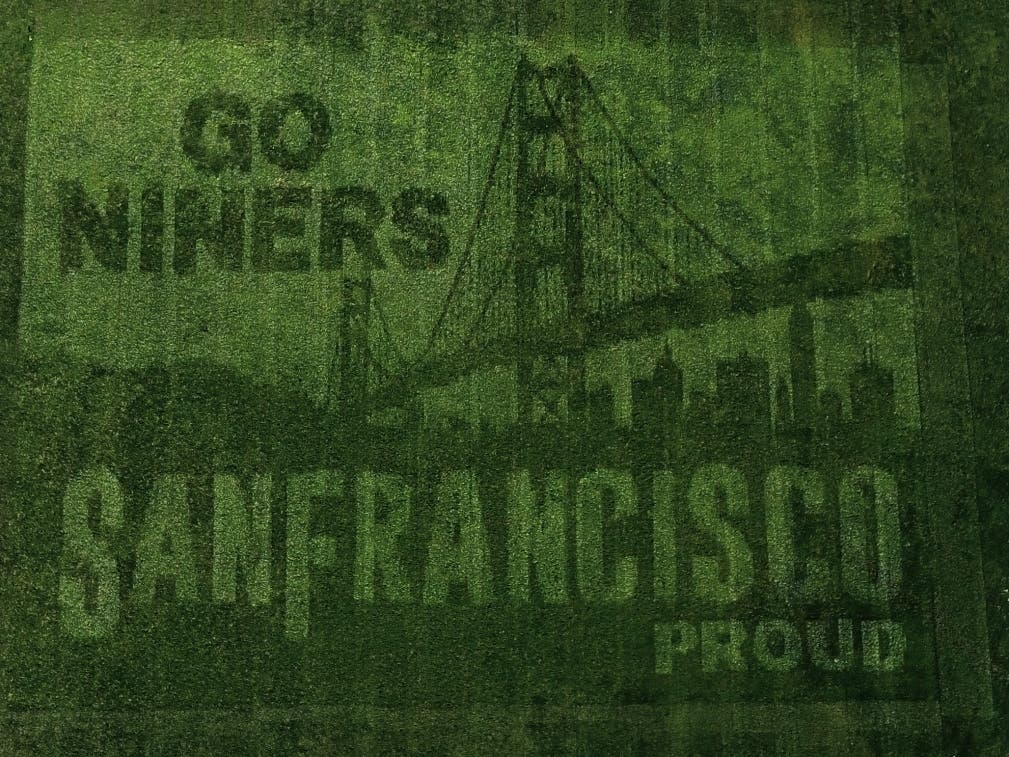 Giant Grass Mural Cheers On 49ers In Super Bowl | San Francisco, CA Patch