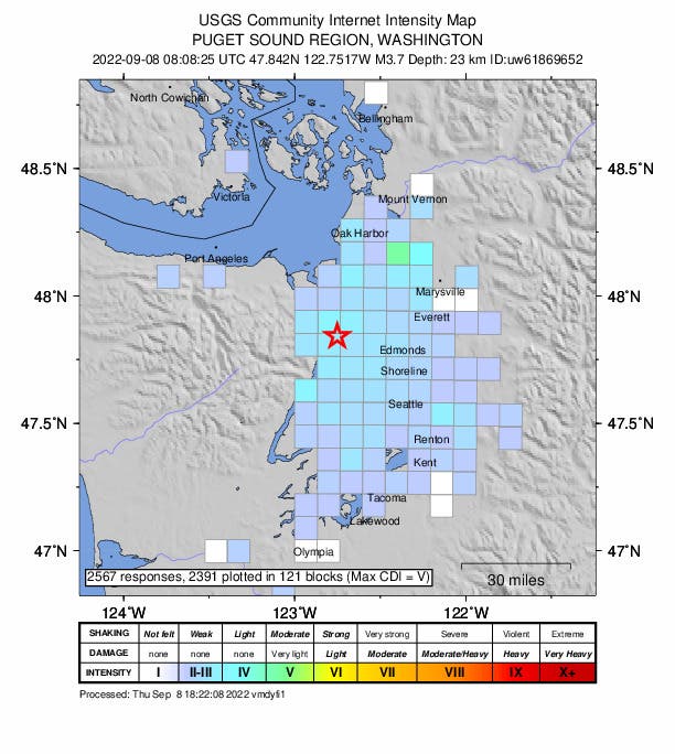 Magnitude 3.7 Earthquake Lightly Shakes Puget Sound | Seattle, WA Patch