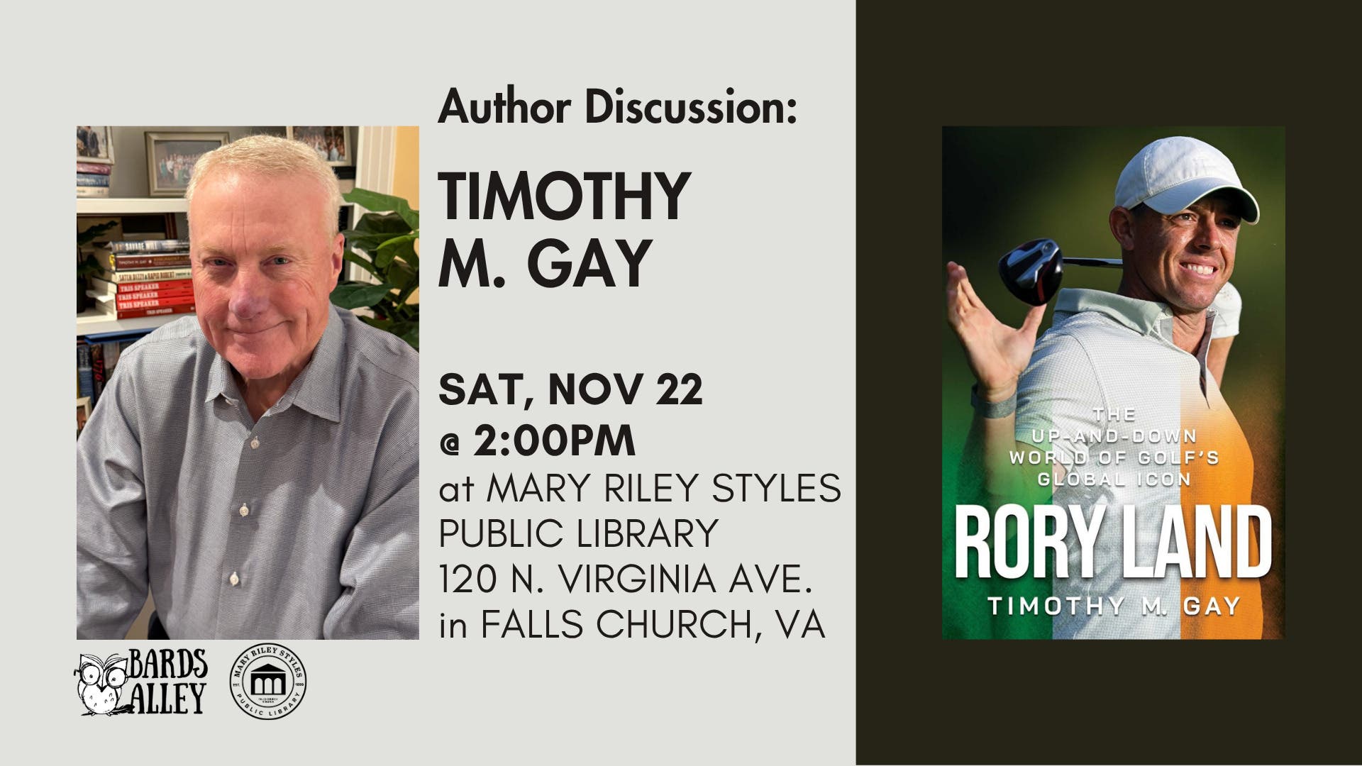 Nov 22 | Author talk: Timothy M. Gay on "Rory Land" | Vienna, VA Patch
