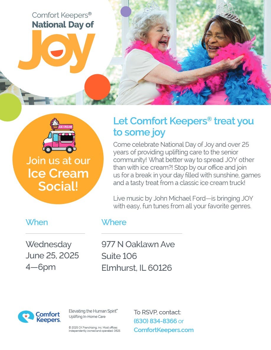 Jun 25 | Join us for Comfort Keepers® National Day of Joy!🍦 | Elmhurst ...