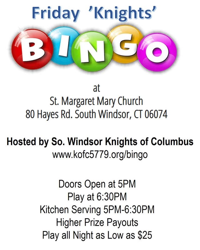 Feb 14 | Friday “Knights” Bingo | South Windsor, CT Patch