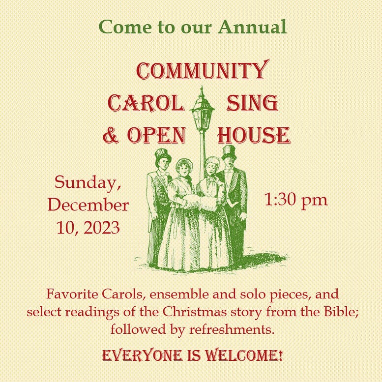 Dec 10 | Community Carol Sing | Belmont, MA Patch