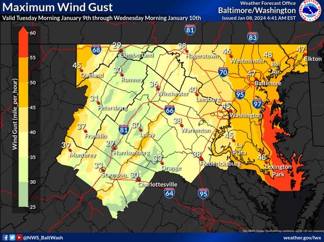 MD Weather: Heavy Rains, 55 MPH Winds In Tuesday's Forecast | Bethesda ...