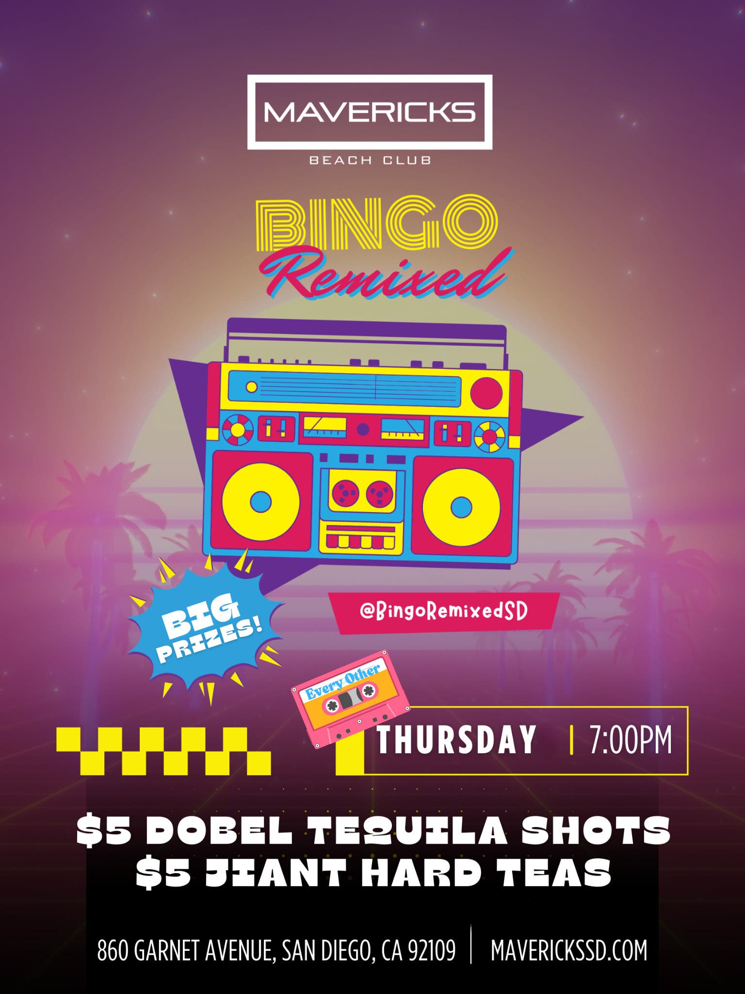 Jul 31 | Mavericks Beach Club BINGO | San Diego, CA Patch