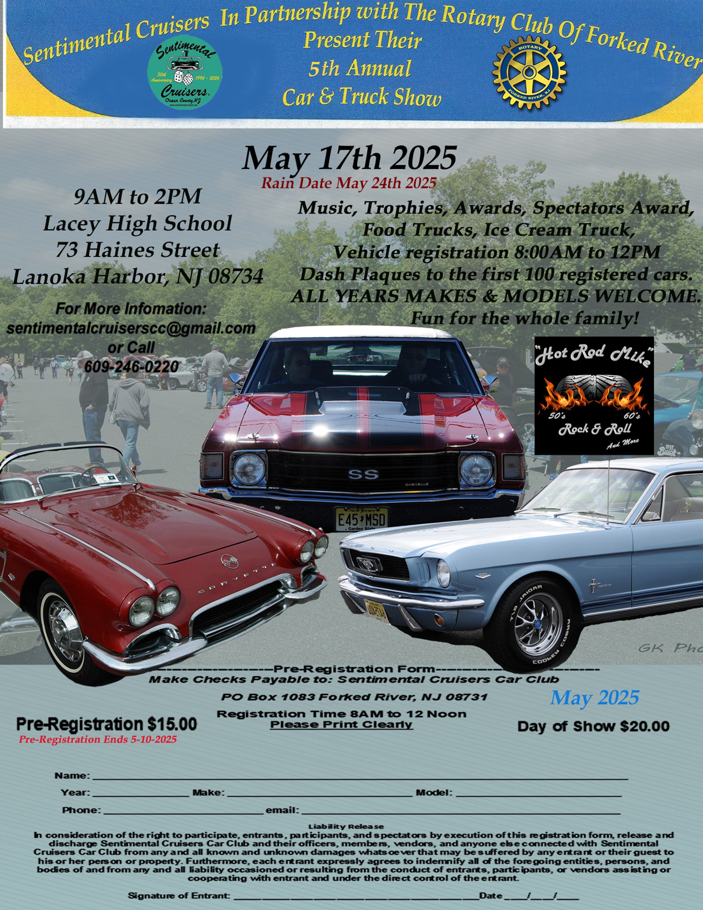 May 17 | Sentimental Cruisers & Rotary Club of Forked River 5th Annual ...