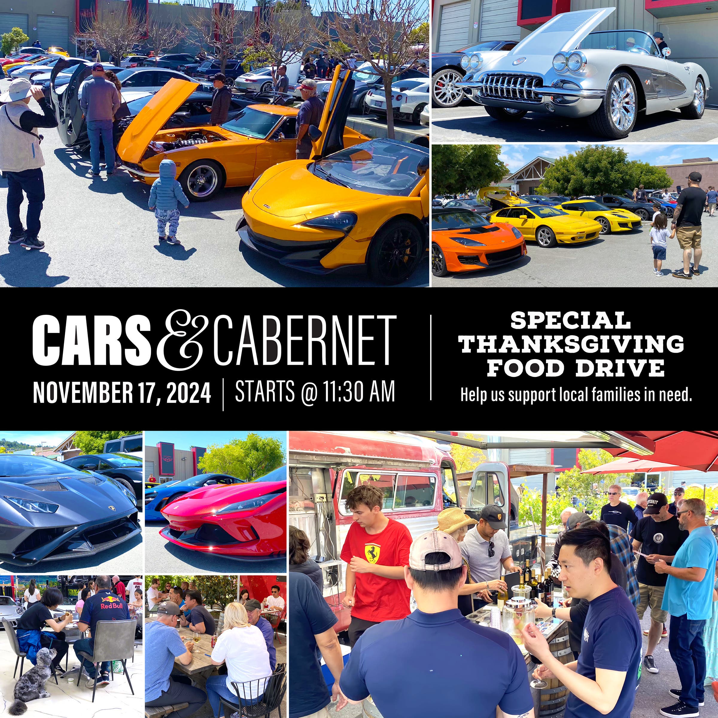 Nov 17 | CARS & CABERNET + Thanksgiving Food Drive @ Auto Vino in San ...