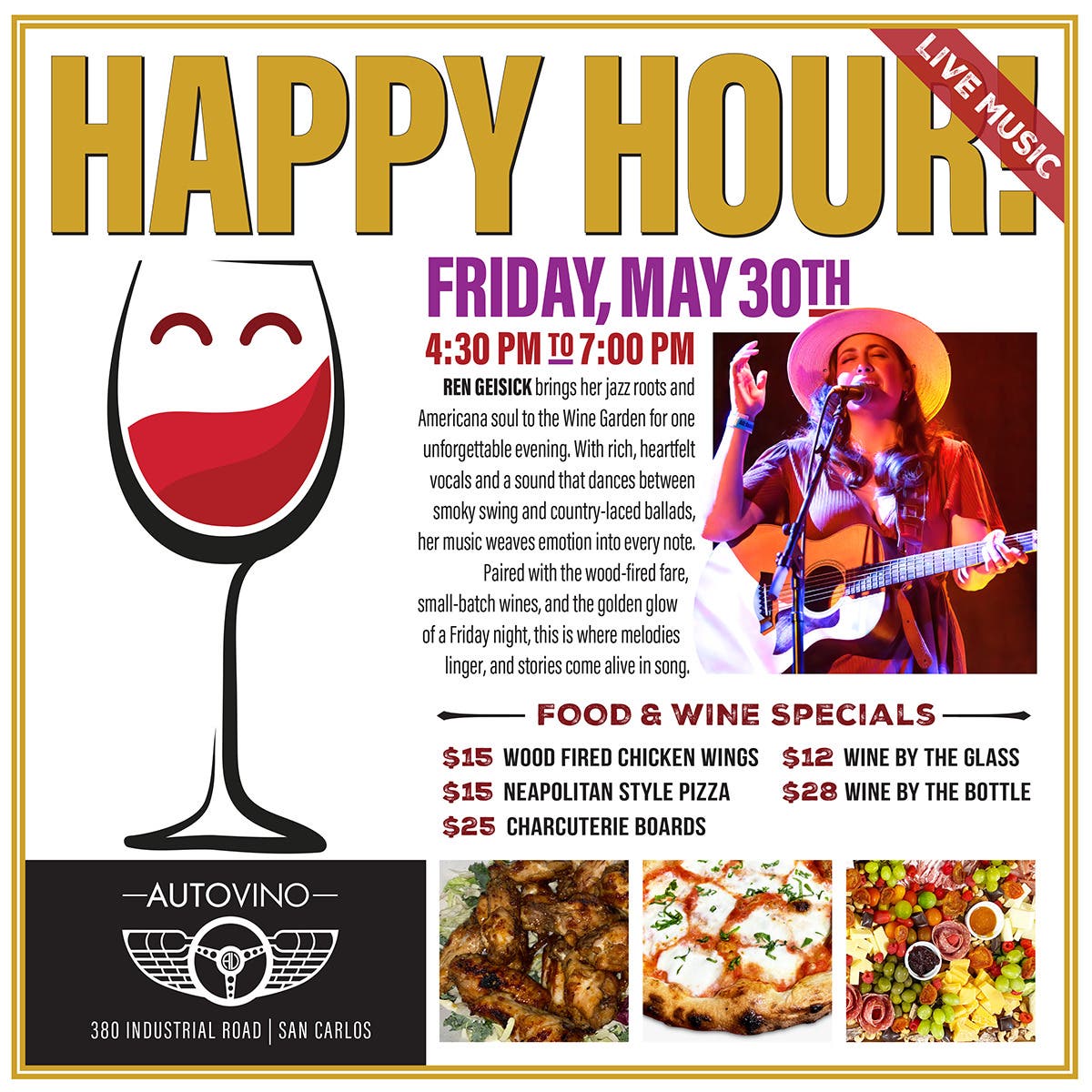 May 30 | Friday Night Jazz & Soul with Ren Geisick at AutoVino ...