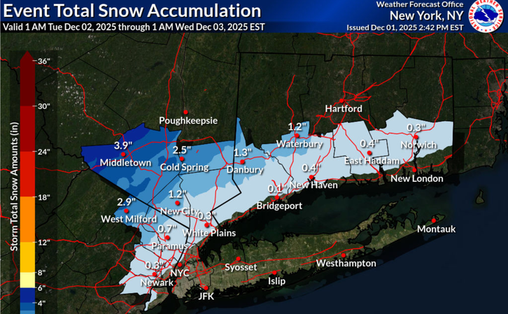 Snow And Rain Predicted For Bergen County: See Updated Weather Map ...