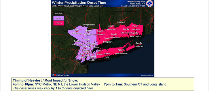 Snow In Bergen County Will Be Heaviest During These 6 Hours, NWS Says ...