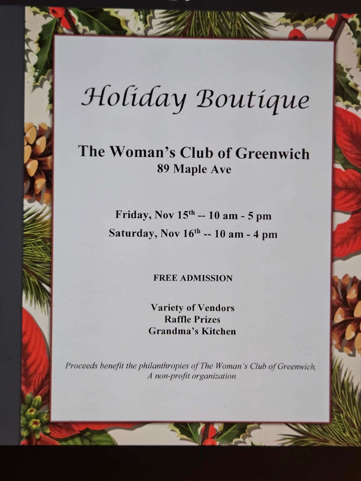 Nov 15 | Holiday Boutique | Greenwich, CT Patch