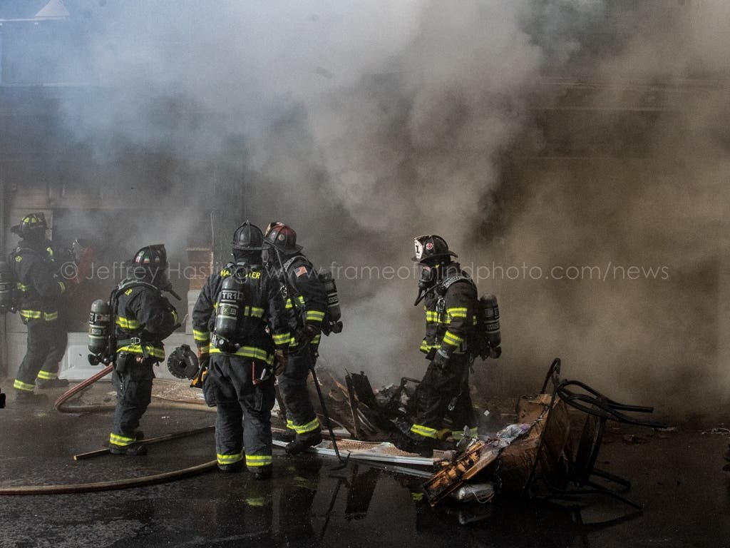 Manchester Firefighters Battle 2-Alarm Fire In 6-Bay Garage | Bedford ...