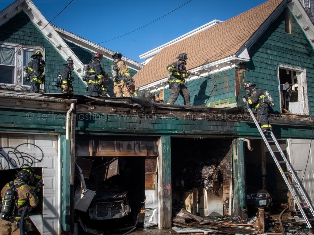 Manchester Firefighters Battle 2-Alarm Fire In 6-Bay Garage | Bedford ...