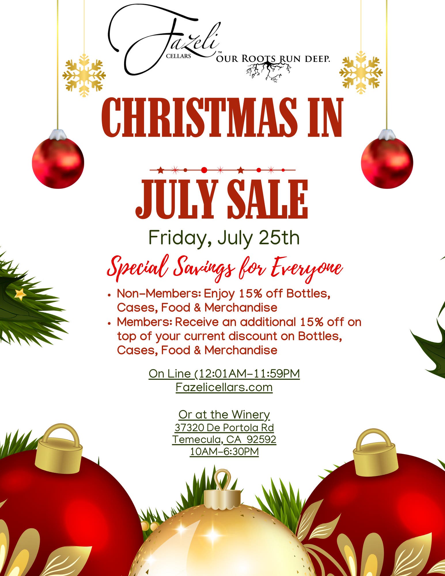 Jul 25 | Christmas in July at Fazeli Cellars | Temecula, CA Patch