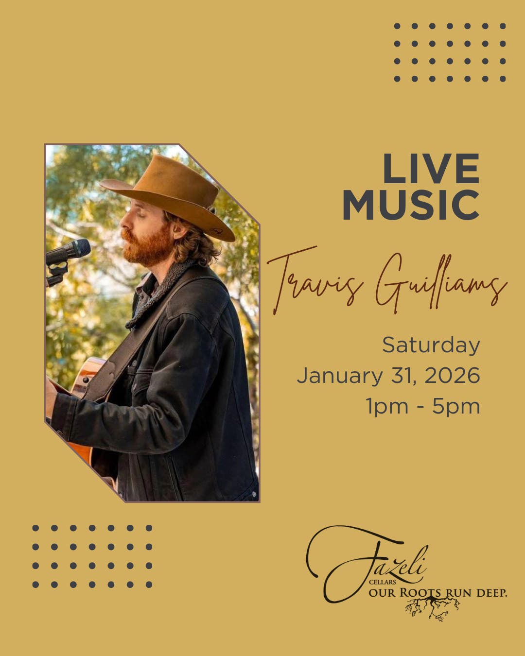 Jan 31 | Live Music with Travis Guilliams | Temecula, CA Patch